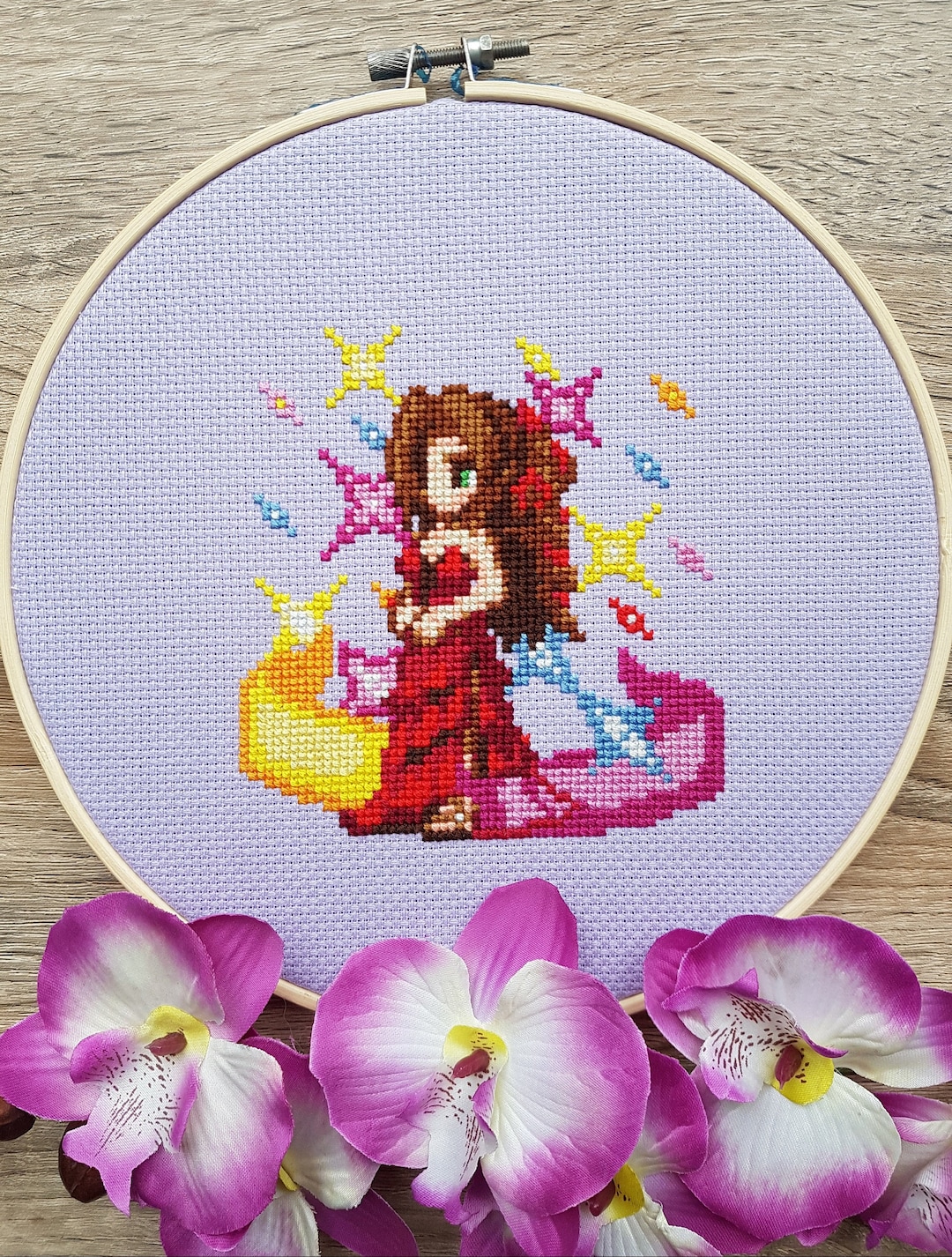 Final Fantasy Cross Stitch Pattern, Aerith Cross Stitch, Game Cross ...
