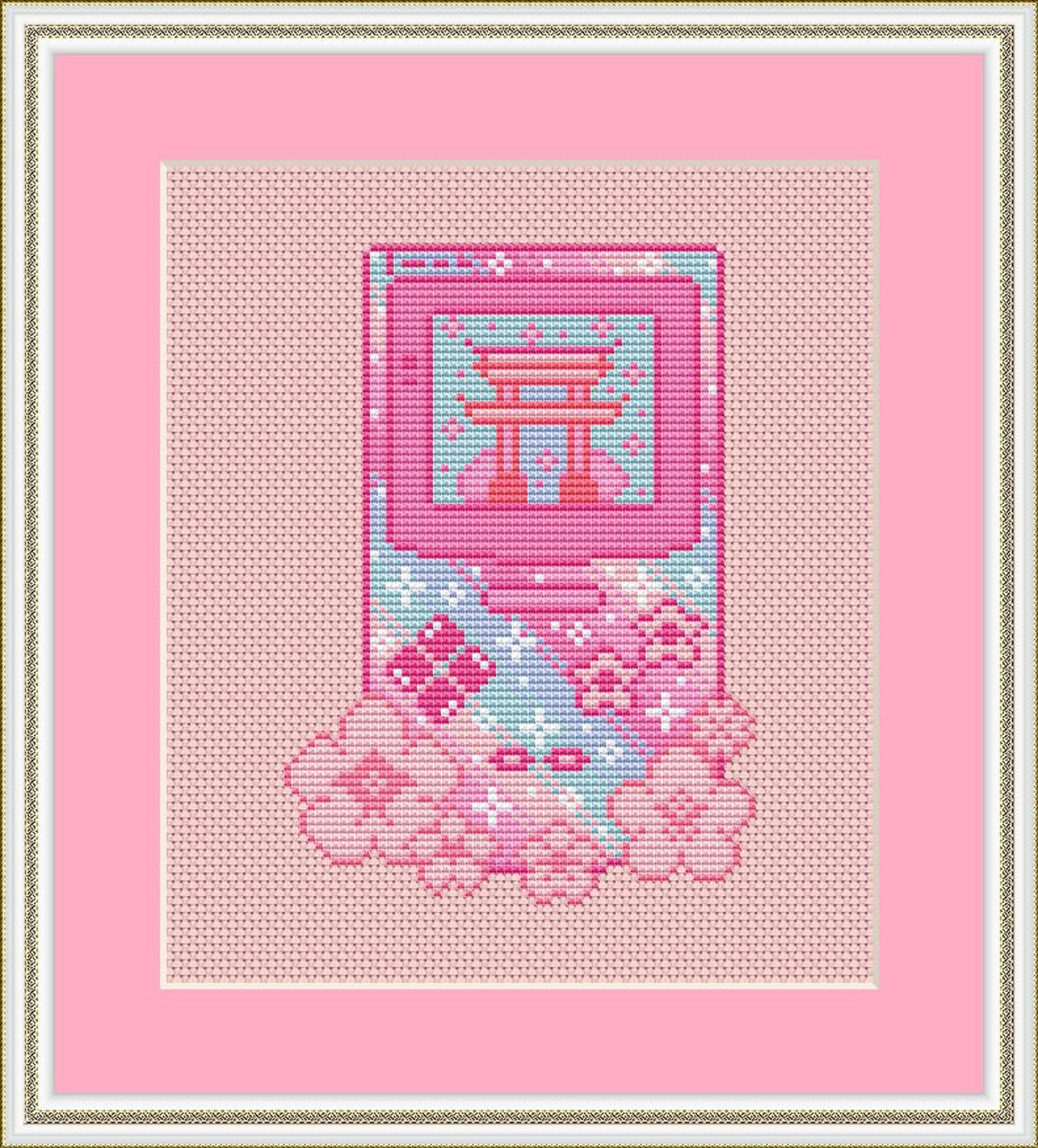 Game Boy Cross Stitch Pattern Japan Cross Stitch Pastel - Etsy