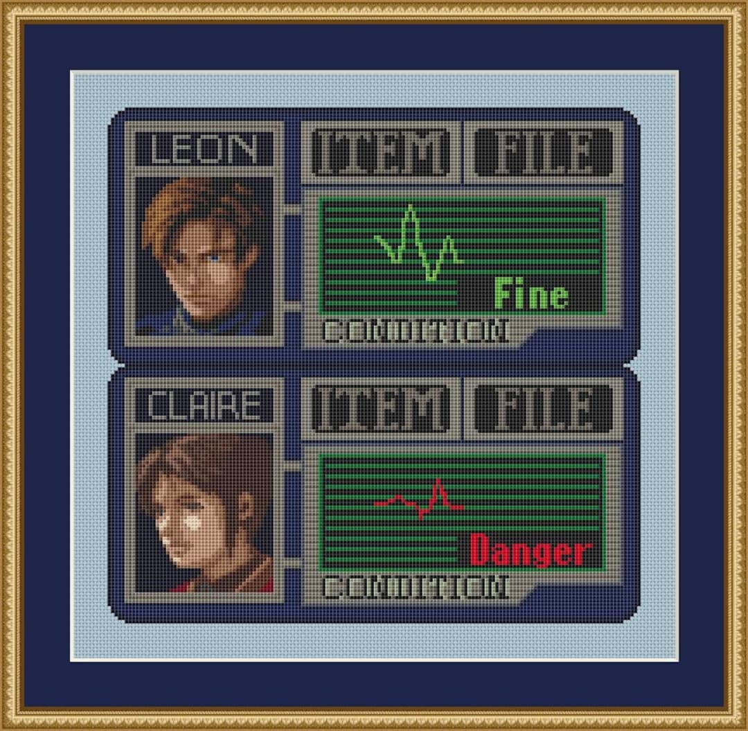 Resident Evil 2 Cross Stitch Pattern, Leon Kennedy, Gaming, Pixel, (PDF ...
