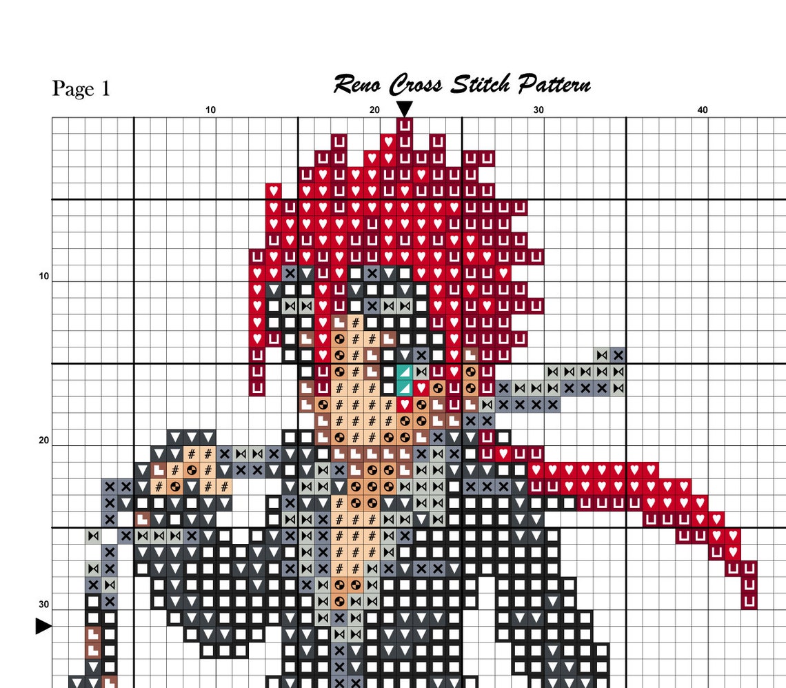Final Fantasy Cross Stitch Pattern, Reno Cross Stitch, Anime Cross ...