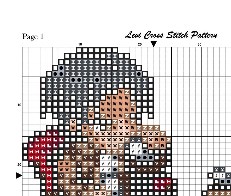 Anime Cross Stitch Pattern Levi Cross Stitch Pattern Manga - Etsy