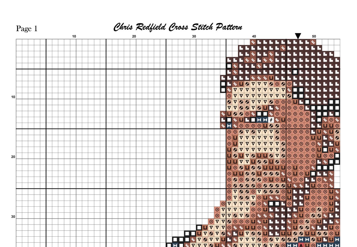 Resident Evil Cross Stitch Pattern Chris Redfield Cross - Etsy