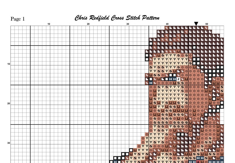 Resident Evil Chris Redfield Cross Stitch Pattern, Gaming, Pixel, (PDF ...