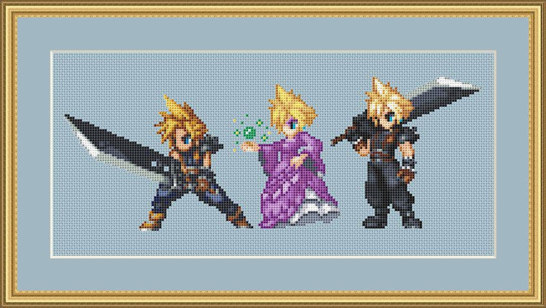 Final Fantasy 7 Cross Stitch Pattern Set, Cloud Cross Stitch, Game ...