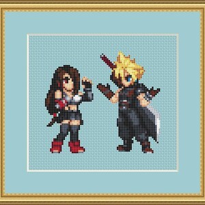Final Fantasy Cross Stitch Pattern, Cloud Cross Stitch, Tifa Cross ...