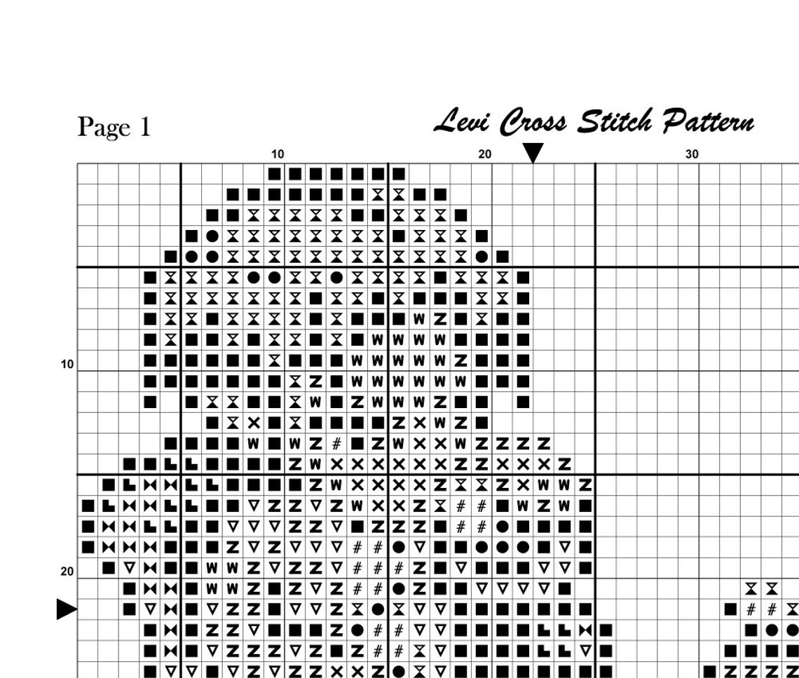 Anime Cross Stitch Pattern Levi Cross Stitch Pattern Manga - Etsy