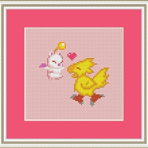 Chocobo Cross Stitch Pattern, Final Fantasy Cross Stitch, Moogle Cross ...