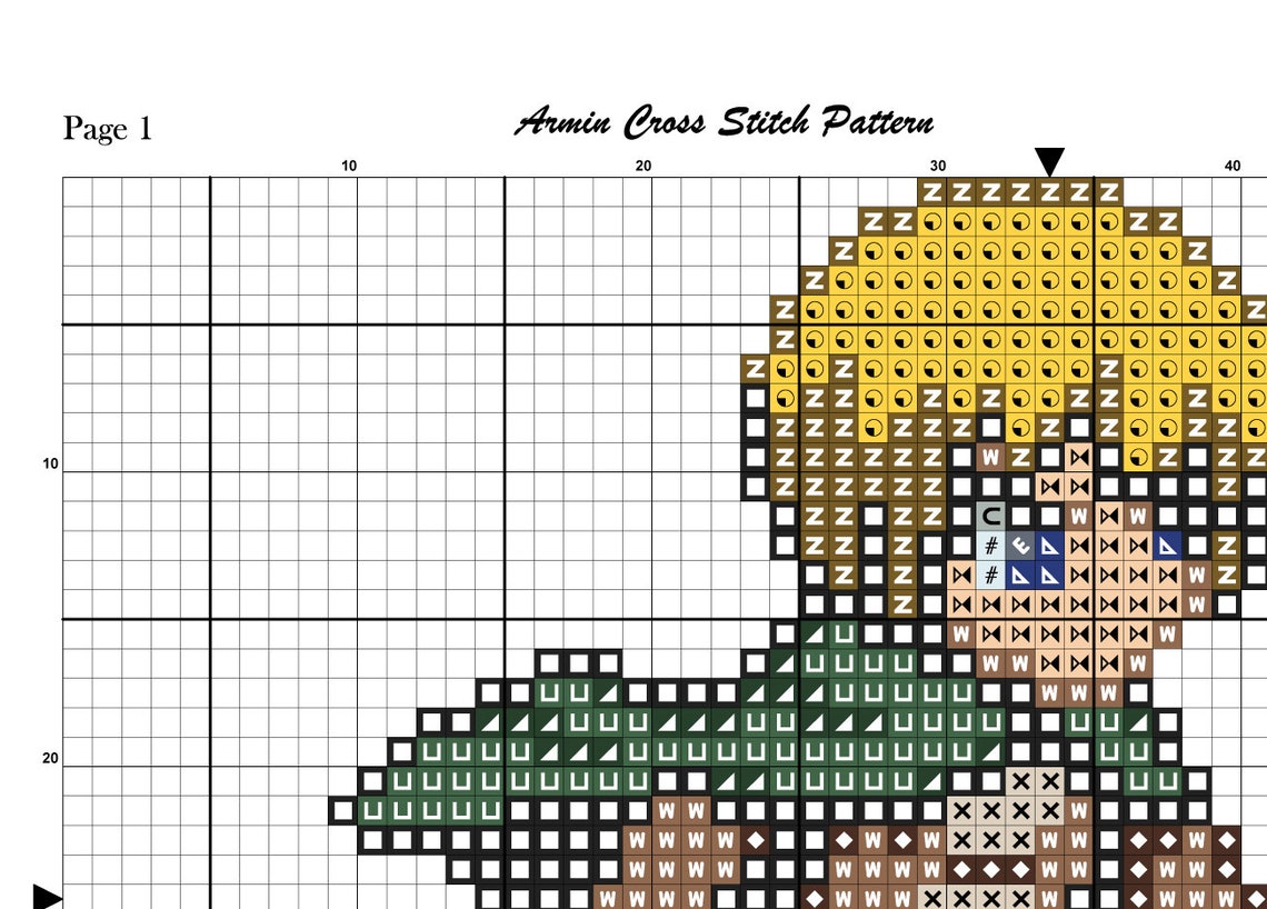 Anime Cross Stitch Pattern Armin Cross Stitch Pattern Pixel - Etsy