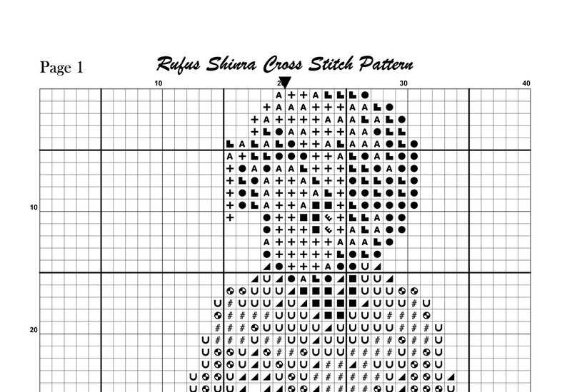 Final Fantasy Cross Stitch Pattern, Rufus Cross Stitch, Anime Cross ...