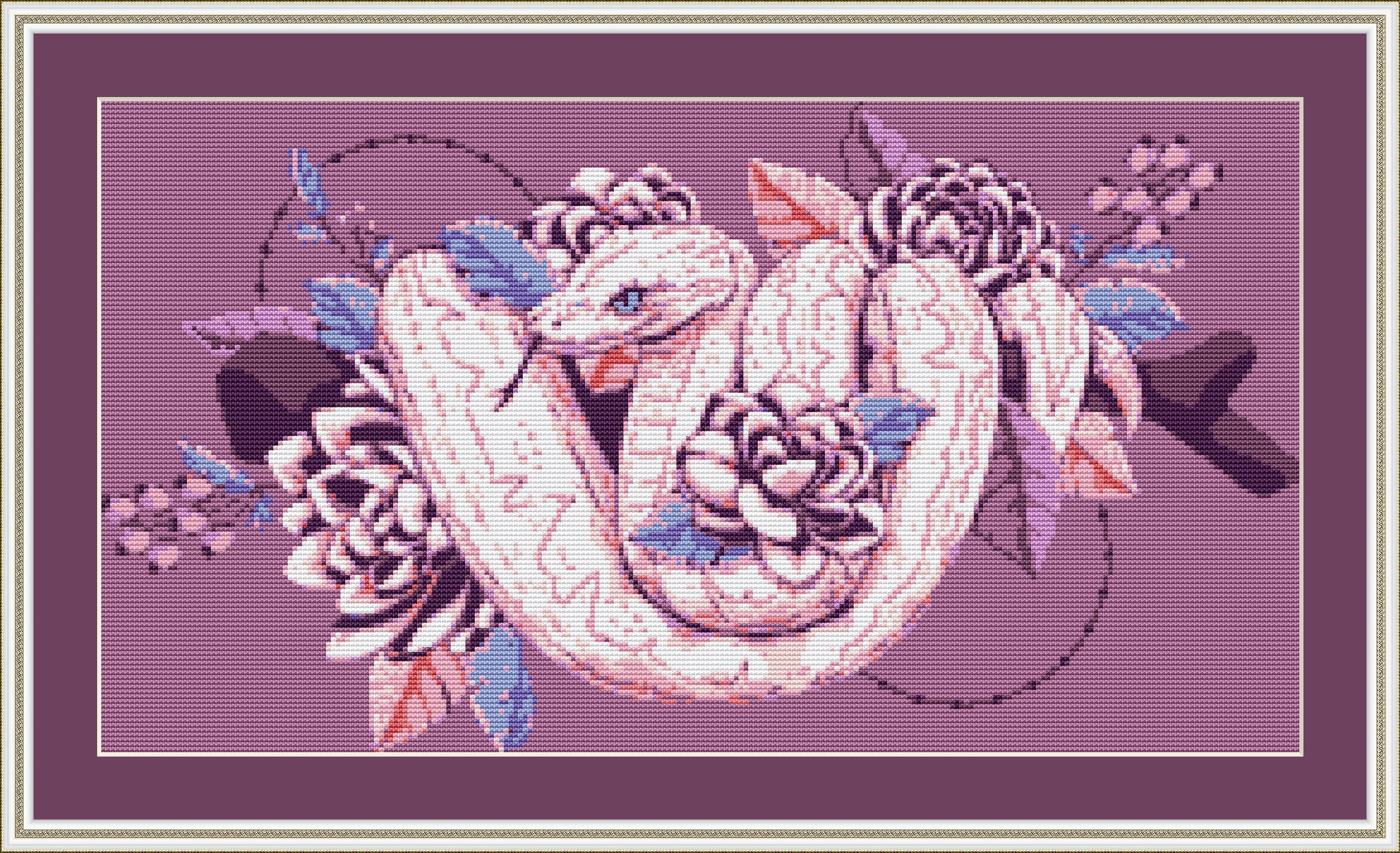 Snake Cross Stitch Pattern Set Witch Cross Stitch Floral | Etsy