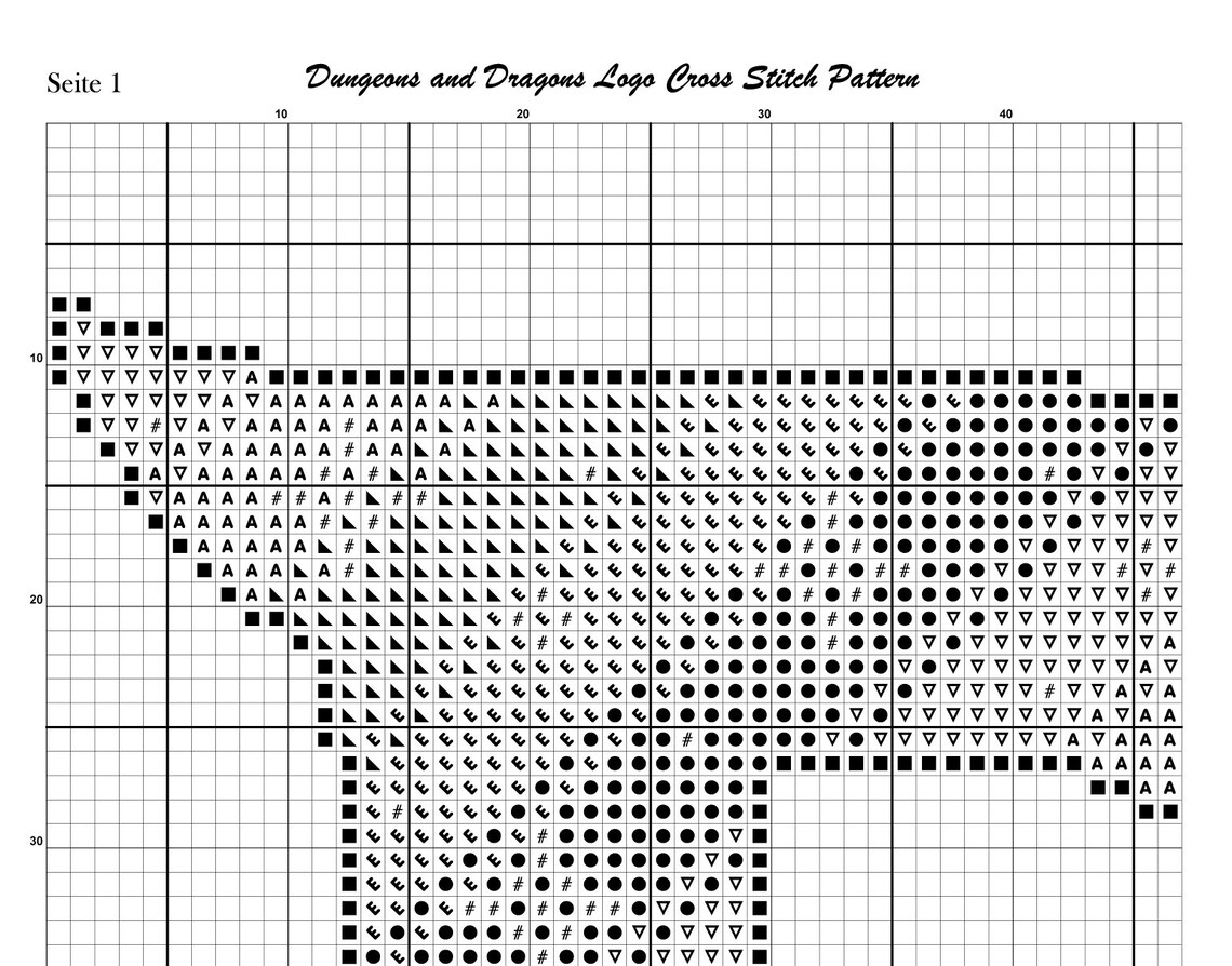 Dungeons and Dragons Cross Stitch Pattern Dnd Cross Stitch - Etsy