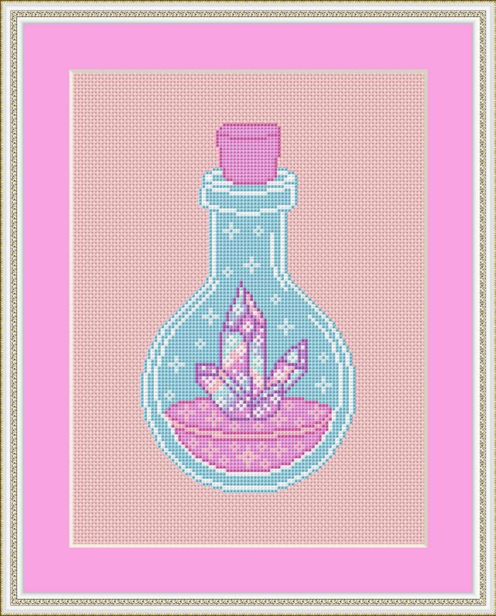 Potion Cross Stitch Pattern Crystal Cross Stitch Witch Cross - Etsy