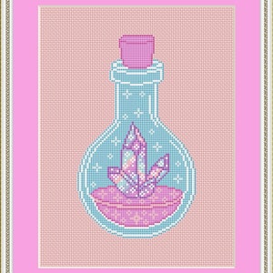 Potion Cross Stitch Pattern, Crystal Cross Stitch, Witch Cross Stitch ...