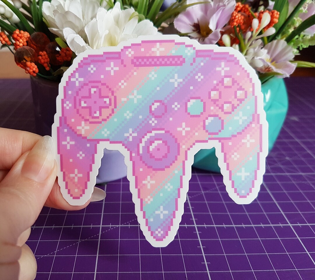 N64 Controller Sticker Pixel Sticker Galaxy Sticker Pastel - Etsy
