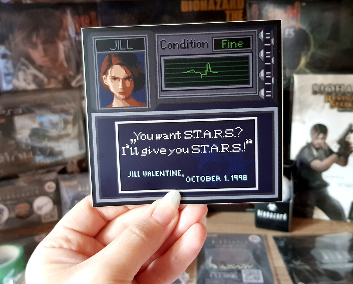 Resident Evil Sticker Jill Valentine Sticker Pixel Sticker - Etsy