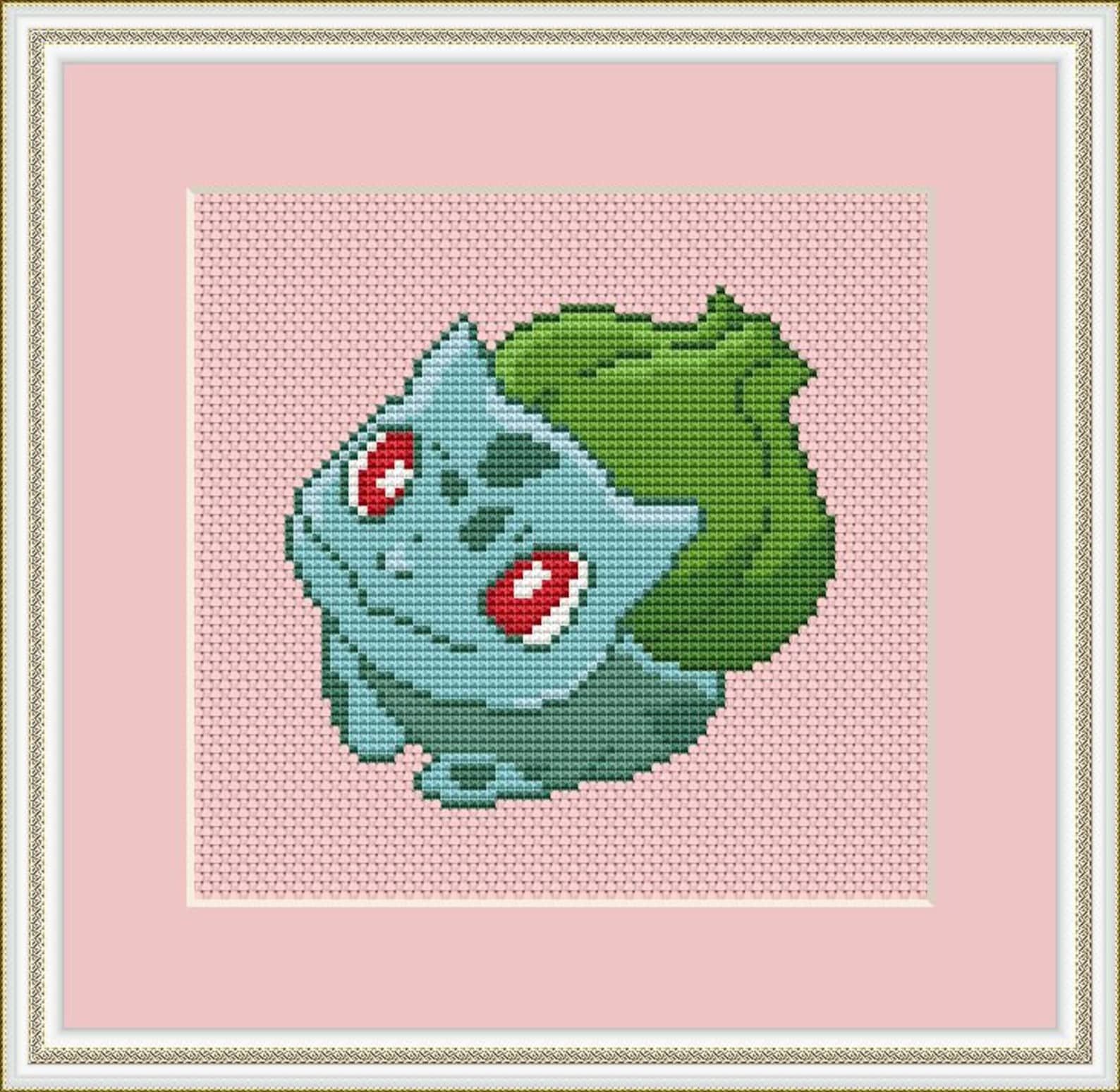 Bulbasaur Cross Stitch Pattern: Kawaii Anime Gaming (PDF) - Etsy