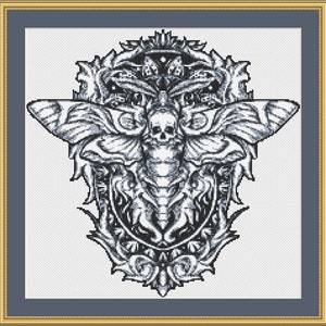 Moth Cross Stitch Pattern Witch Cross Stitch Gothic Cross | Etsy