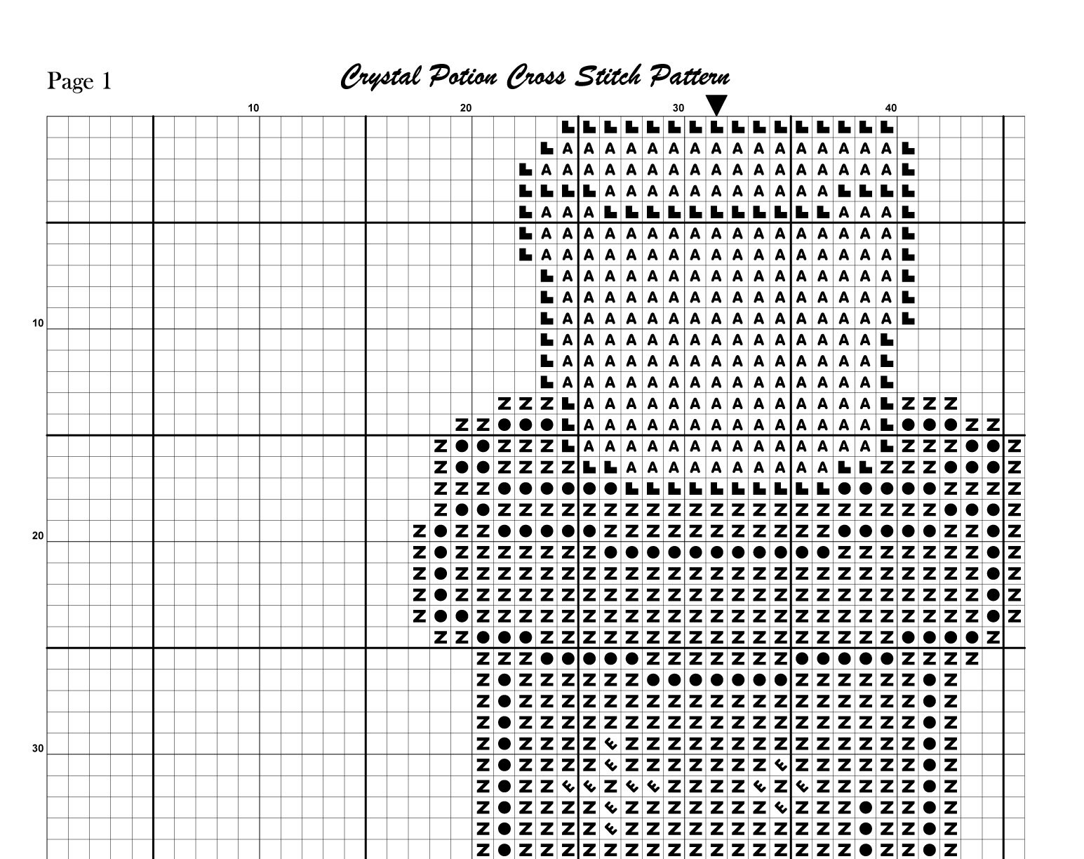 Potion Cross Stitch Pattern Crystal Cross Stitch Witch Cross - Etsy