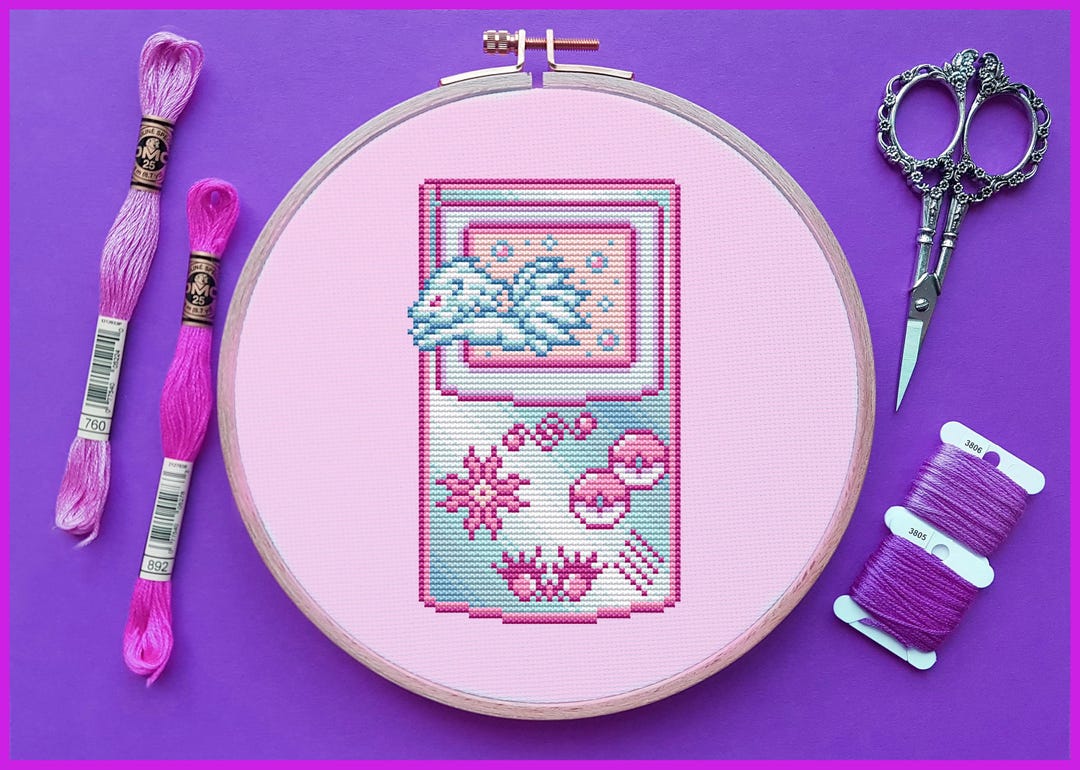 Ninetales Game Boy Cross Stitch Pattern, Console Cross Stitch, Galaxy ...