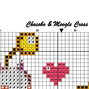 Chocobo Cross Stitch Pattern, Final Fantasy Cross Stitch, Moogle Cross ...