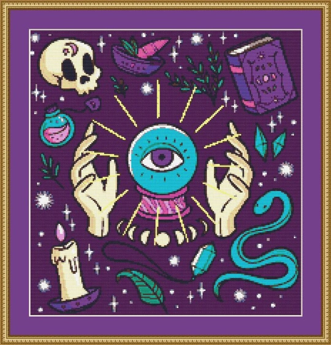 Esoteric Cross Stitch Pattern, Witch Cross Stitch, Witchy Cross Stitch ...