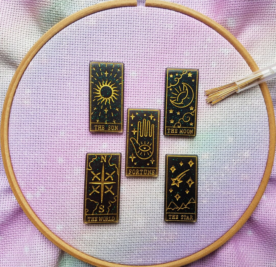 Tarot Card Needle Minder Set, Witch Needle Minder, Gothic Needle Minder ...