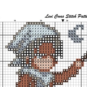 Anime Cross Stitch Pattern, Levi Cross Stitch, Japan Cross Stitch ...