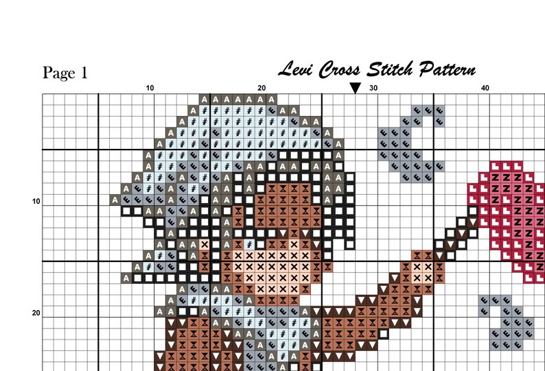 Anime Cross Stitch Pattern, Levi Cross Stitch, Japan Cross Stitch ...