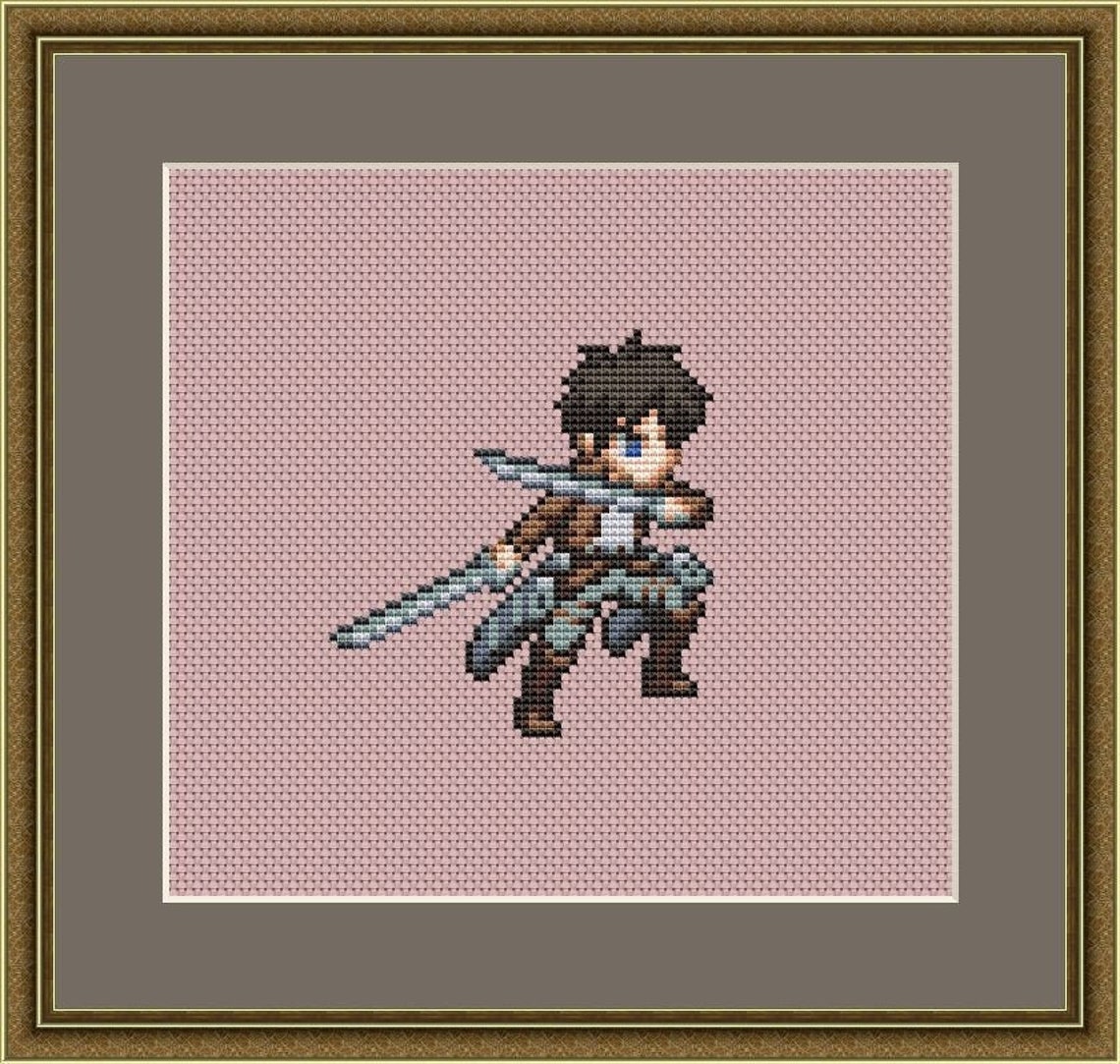 Anime Cross Stitch Pattern Attack on Titan Cross Stitch | Etsy