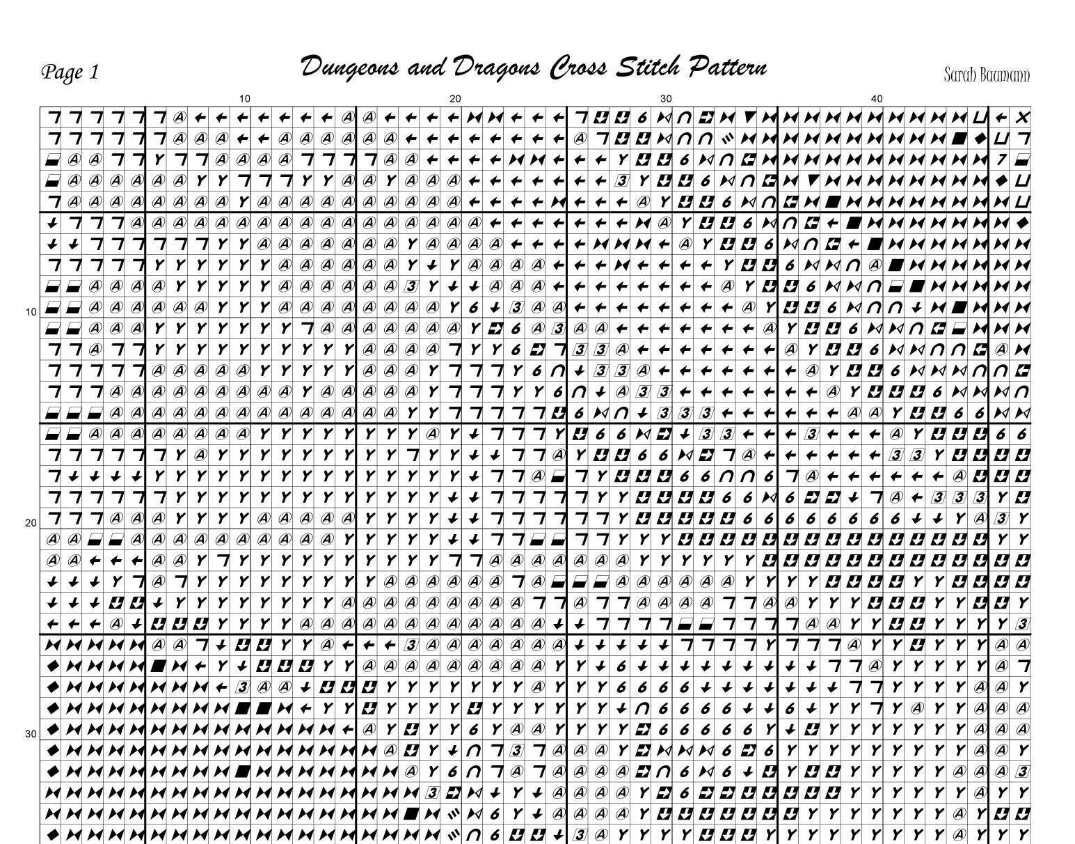 Dungeons and Dragons Cross Stitch Pattern Dnd Cross Stitch | Etsy