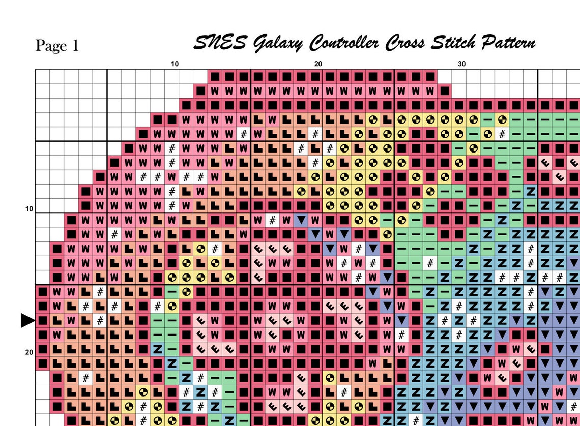 SNES Controller Cross Stitch Pattern Galaxy Cross Stitch - Etsy