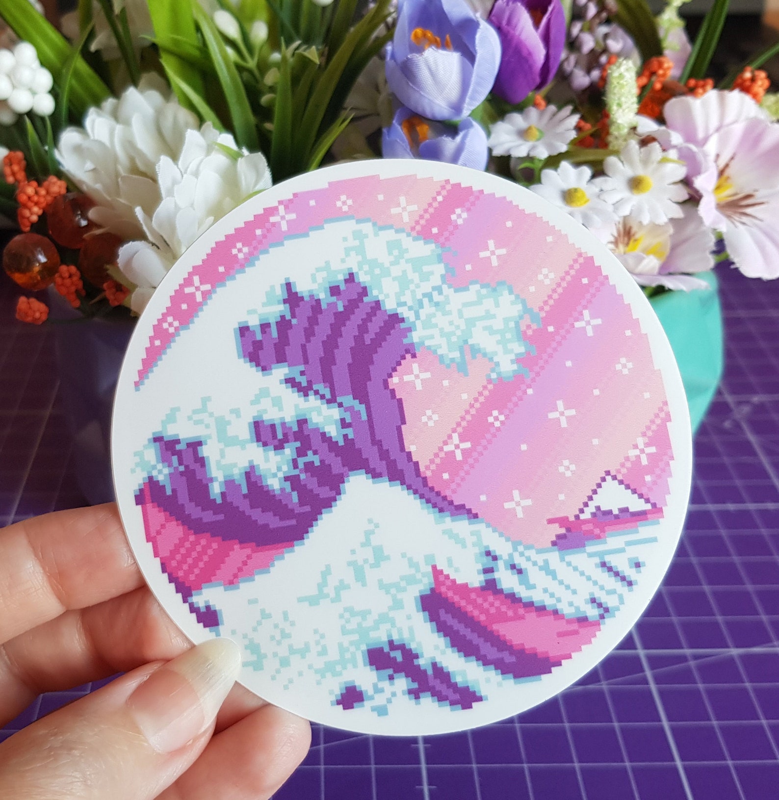 Great Wave Sticker Galaxy Sticker Vinyl Sticker Japan - Etsy