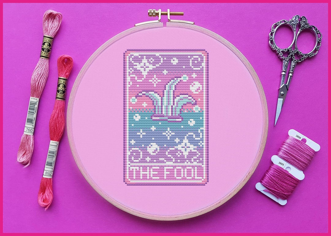 Tarot Cross Stitch Pattern, the Fool, Pastel, (PDF) - Etsy