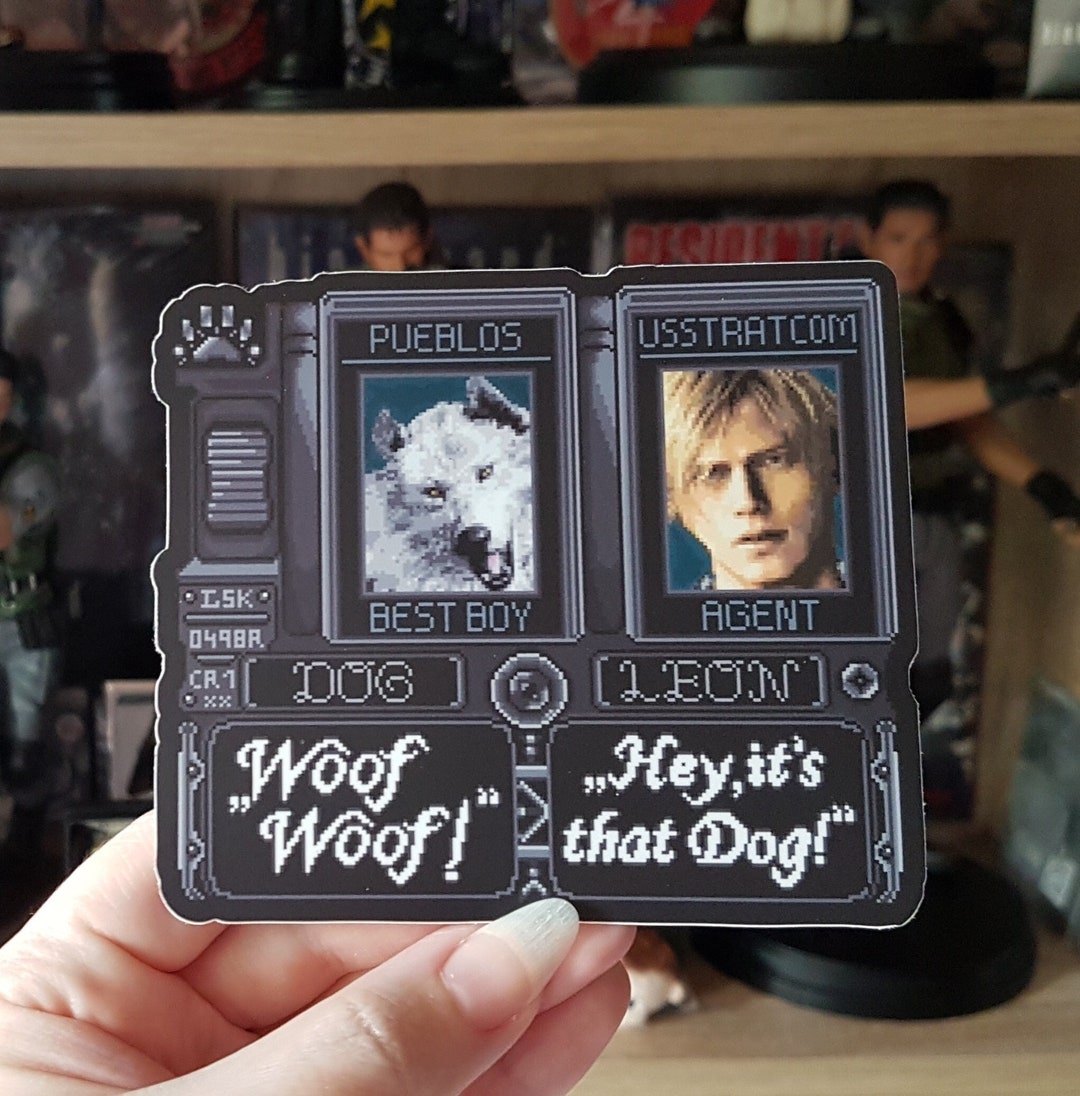 Resident Evil 4 Sticker, Leon Kennedy Sticker, Pixel Art Sticker, Dog ...
