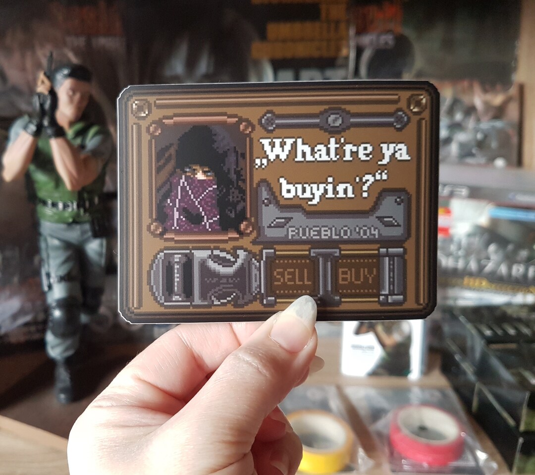 Resident Evil 4 Sticker, Merchant Sticker, Pixel Sticker, Horror ...