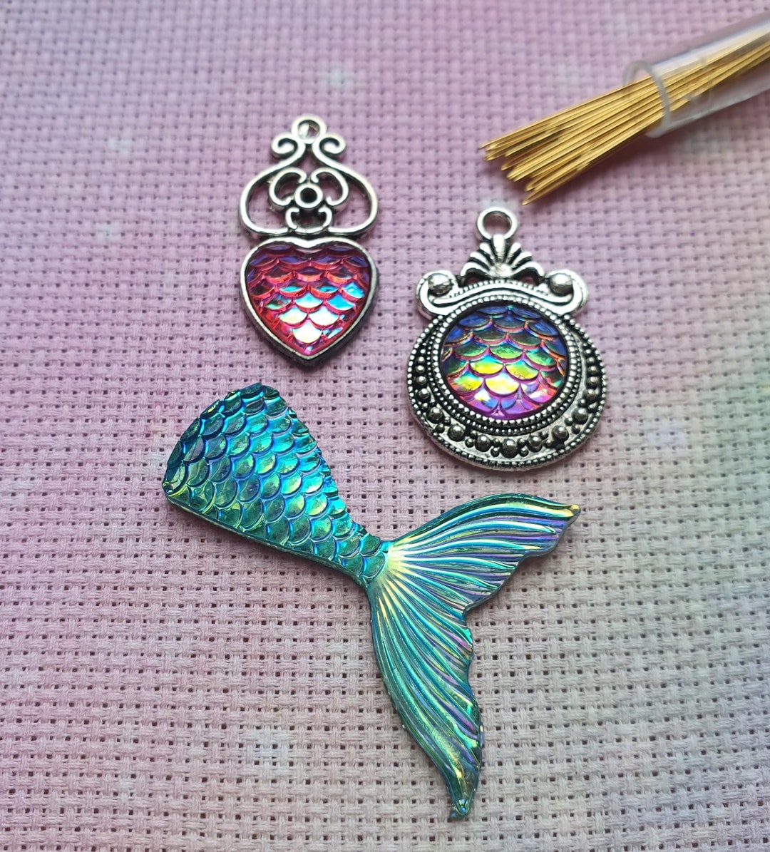 Mermaid Resin Needle Minder Set, Cross Stitch, Magnet - Etsy