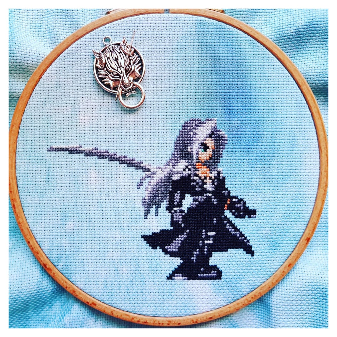 Final Fantasy Cross Stitch Pattern, Sephiroth Cross Stitch, Anime Cross ...