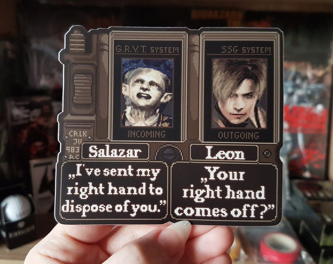 Resident Evil 4 Sticker, Leon Kennedy Sticker, Pixel Sticker, Horror ...