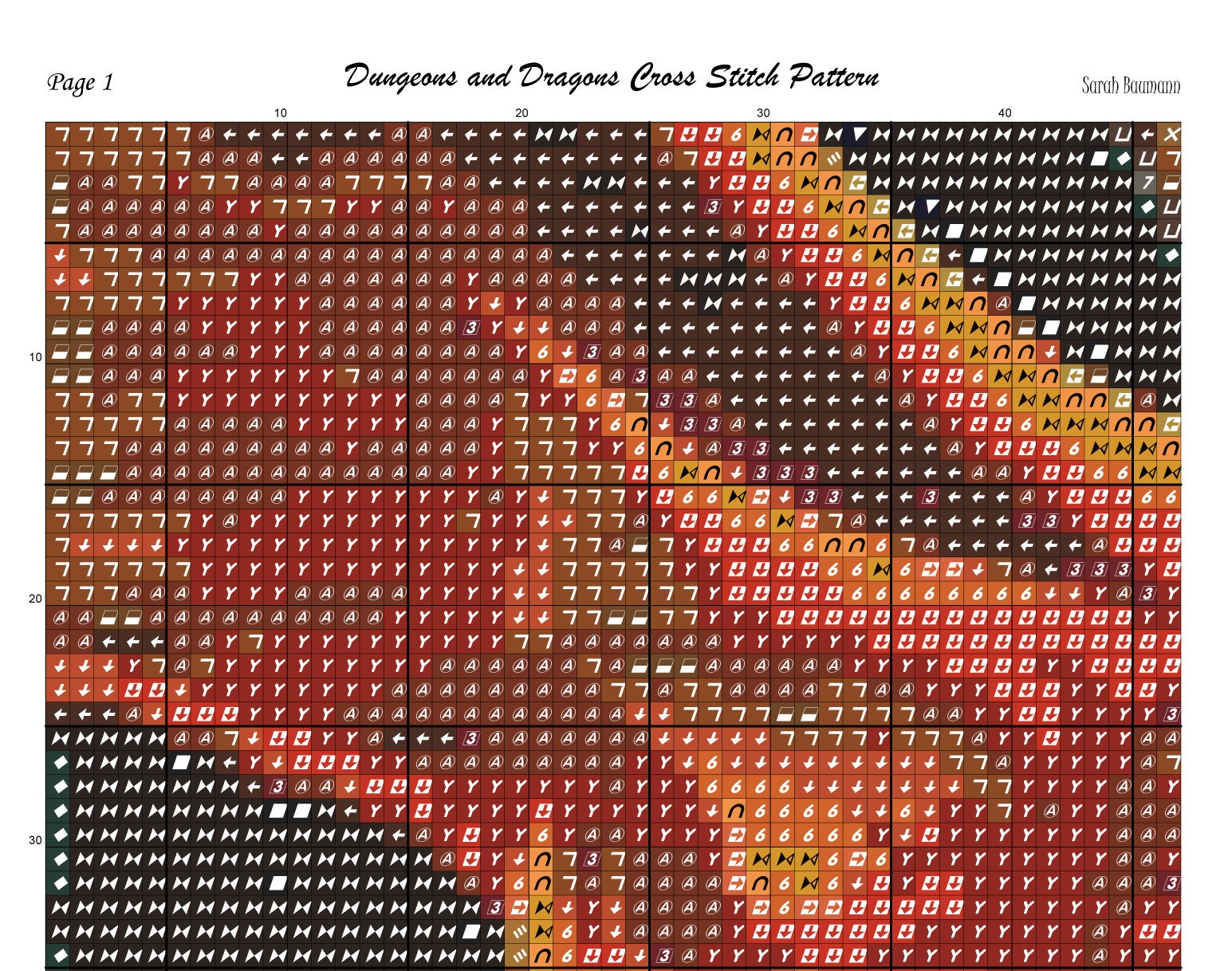 Dungeons and Dragons Cross Stitch Pattern Dnd Cross Stitch | Etsy