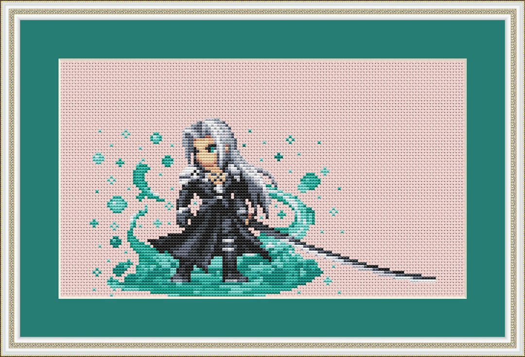 Final Fantasy Cross Stitch Pattern, Sephiroth Cross Stitch, Anime Cross ...