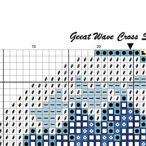 Great Wave Cross Stitch Pattern, Japan Cross Stitch, Pixel Cross Stitch ...
