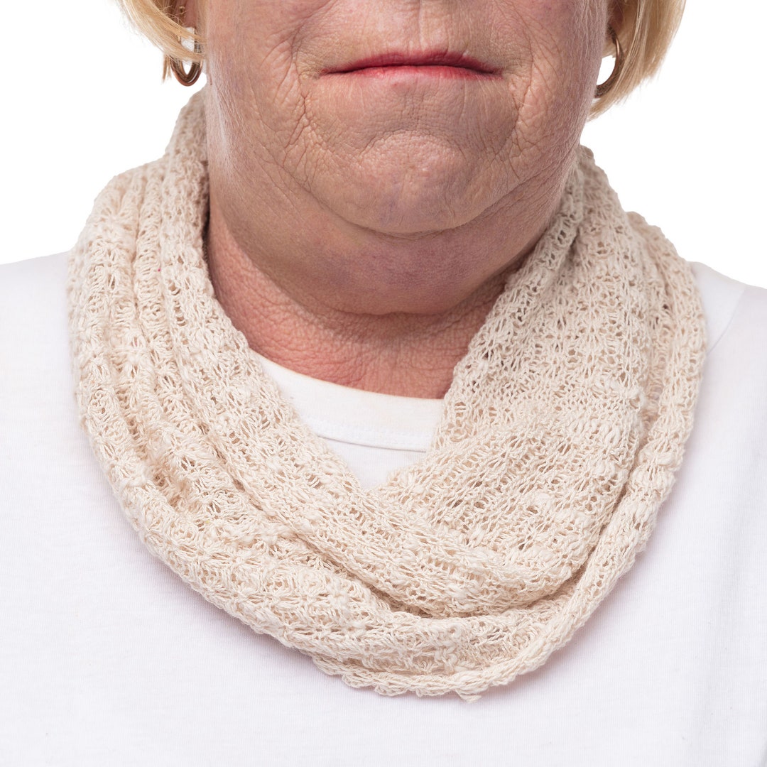 Ladies Cotton and Linen Cream Cowl, Lace Cream Cowl. Ladies Cotton Lace ...