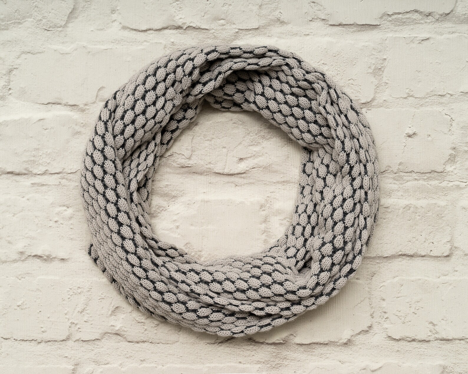 Women's Light Grey and Slate Grey Cotton Infinity Scarf - Etsy
