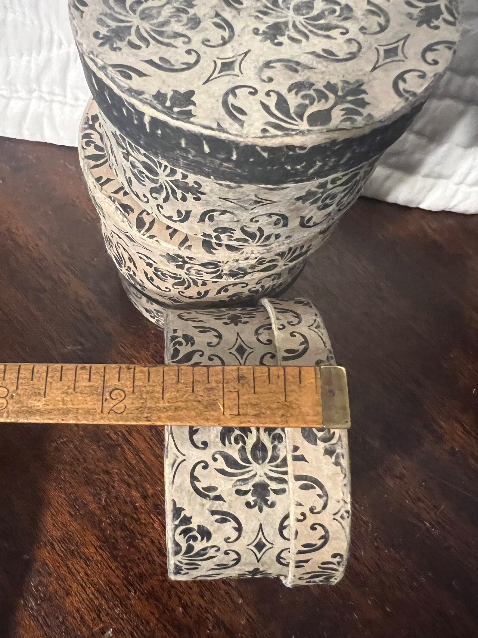 Distressed Paper Mache Boxes 2 3/4 X 1 1/2 Black Damask - Etsy