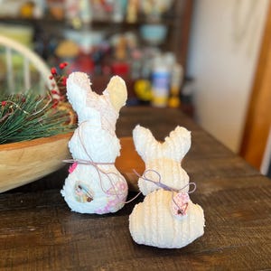 Vintage Quilt/chenille Bunny Rabbits ~handmade 7 1/2” - Etsy