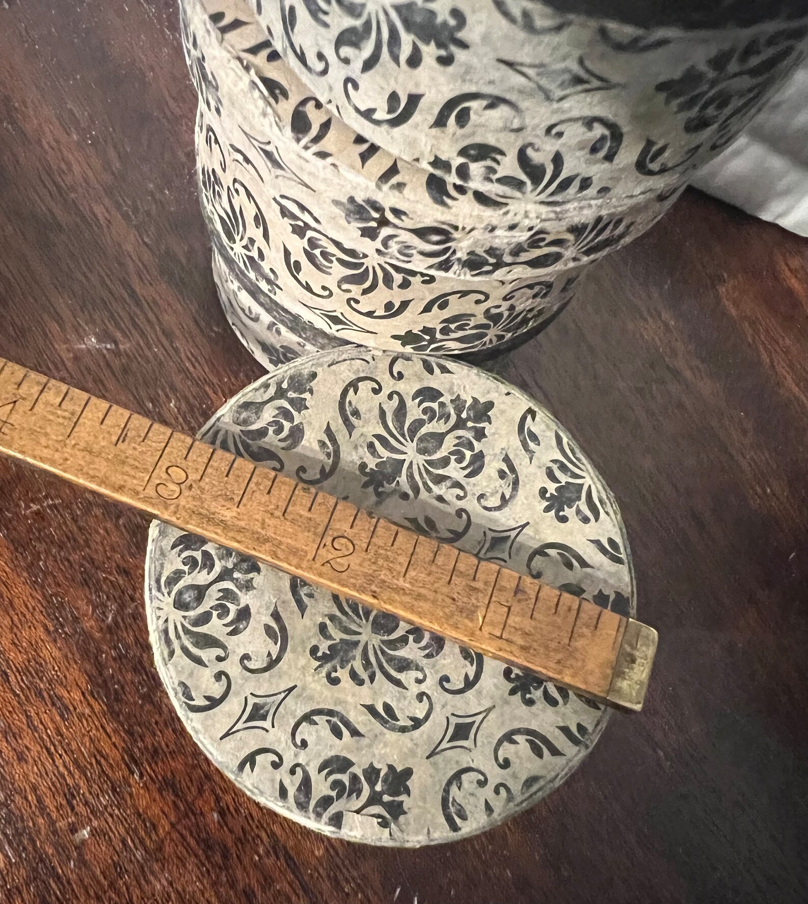 Distressed Paper Mache Boxes 2 3/4 X 1 1/2 Black Damask - Etsy