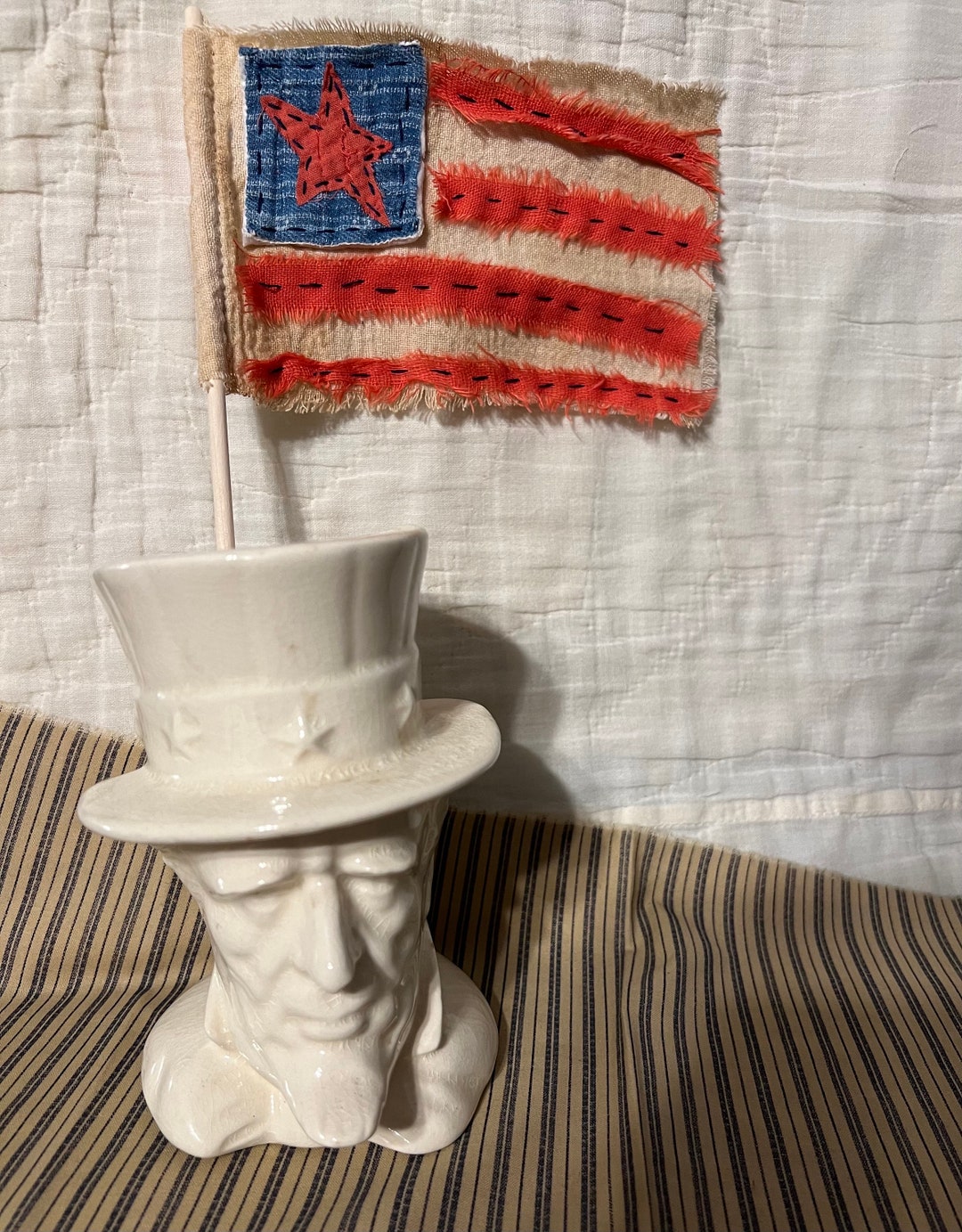Handsewn Primitive American Flag, July 4th Decor, Independence Day ...