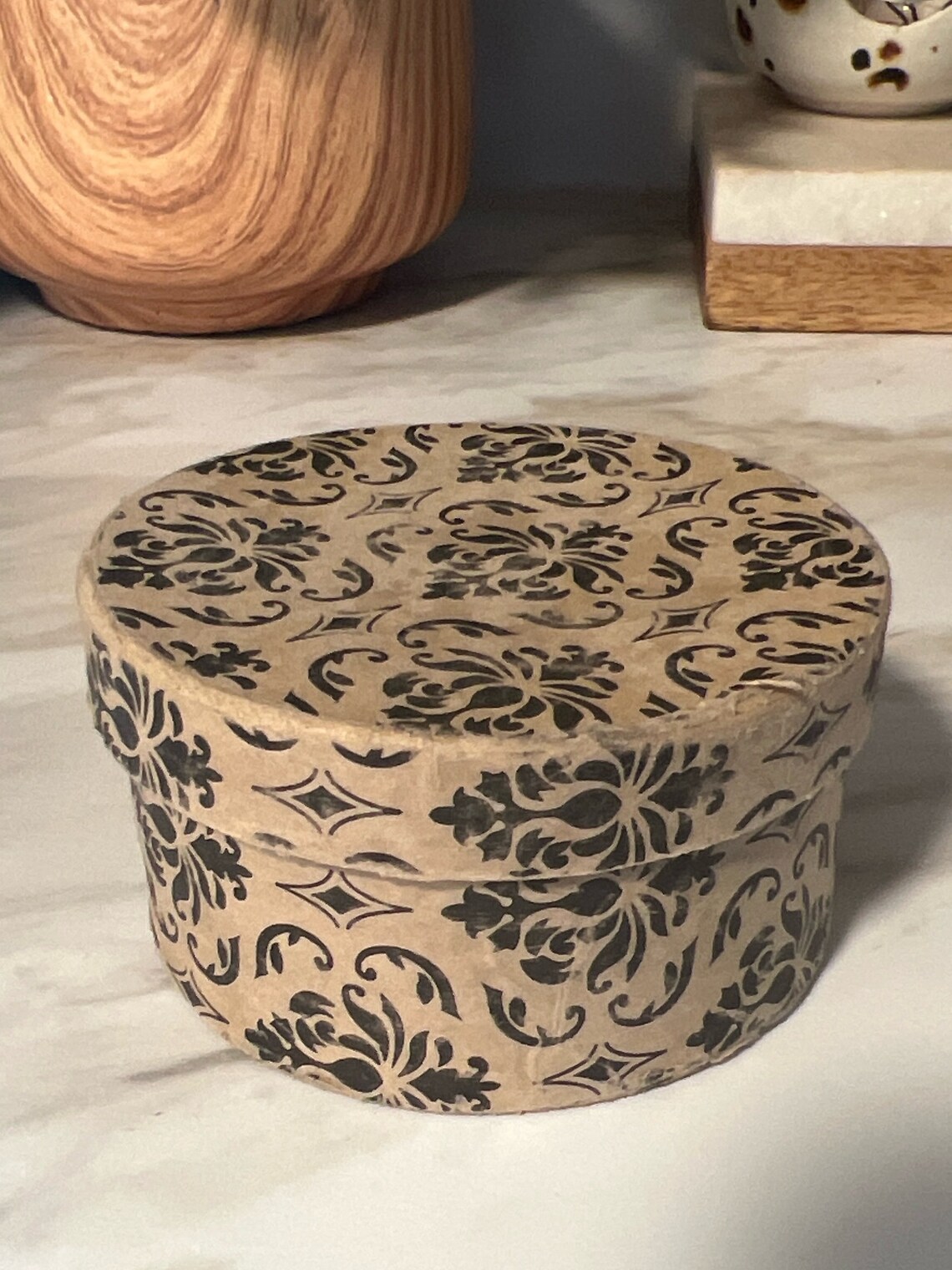 Distressed Paper Mache Boxes 2 3/4 X 1 1/2 Black Damask - Etsy