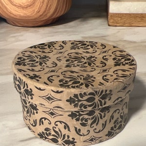 Distressed Paper Mache Boxes 2 3/4 X 1 1/2 Black Damask - Etsy