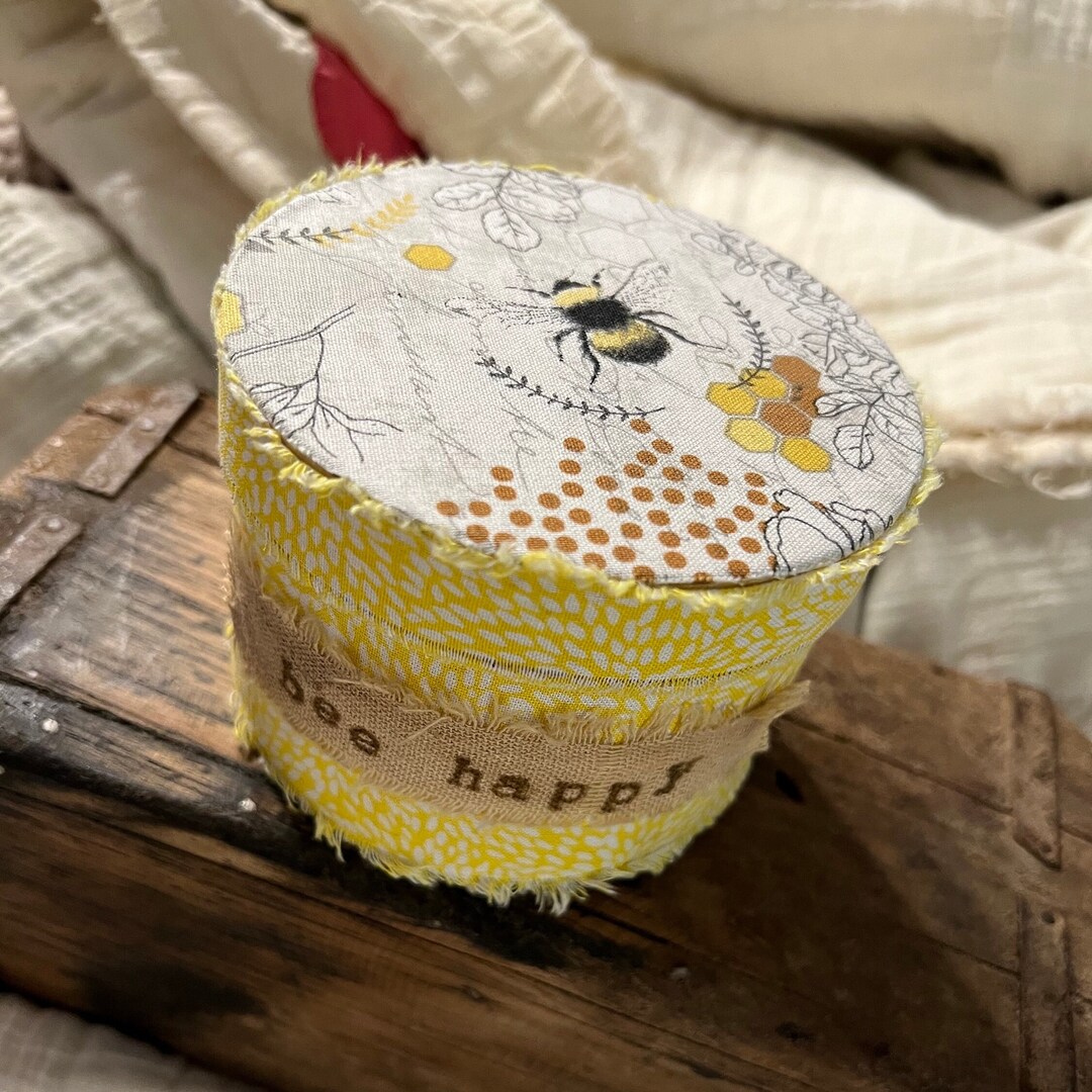 Paper Mache 4 Round Yallow Box W/ Bumble Bee - Etsy